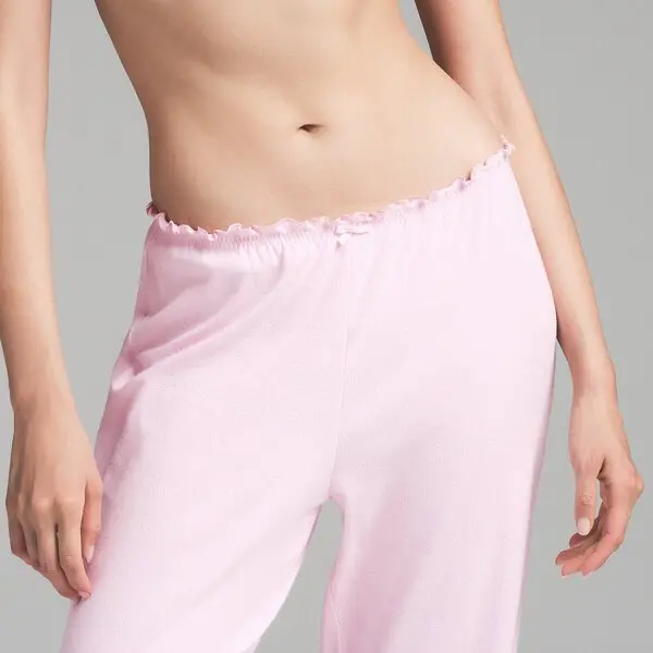 Skims Logo Pointelle Straight Leg Pant - Cherry Blossom | Editorialist